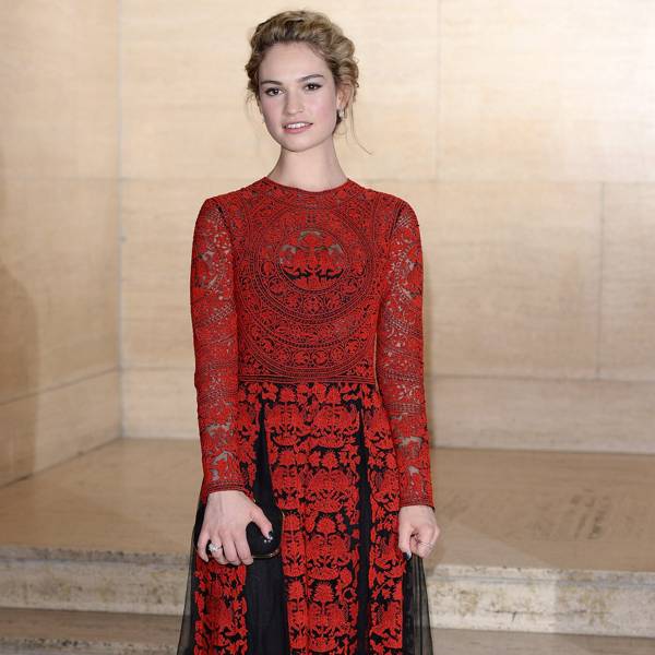 lily james red carpet style cinderella street outfits clothes; GLAMOUR ...
