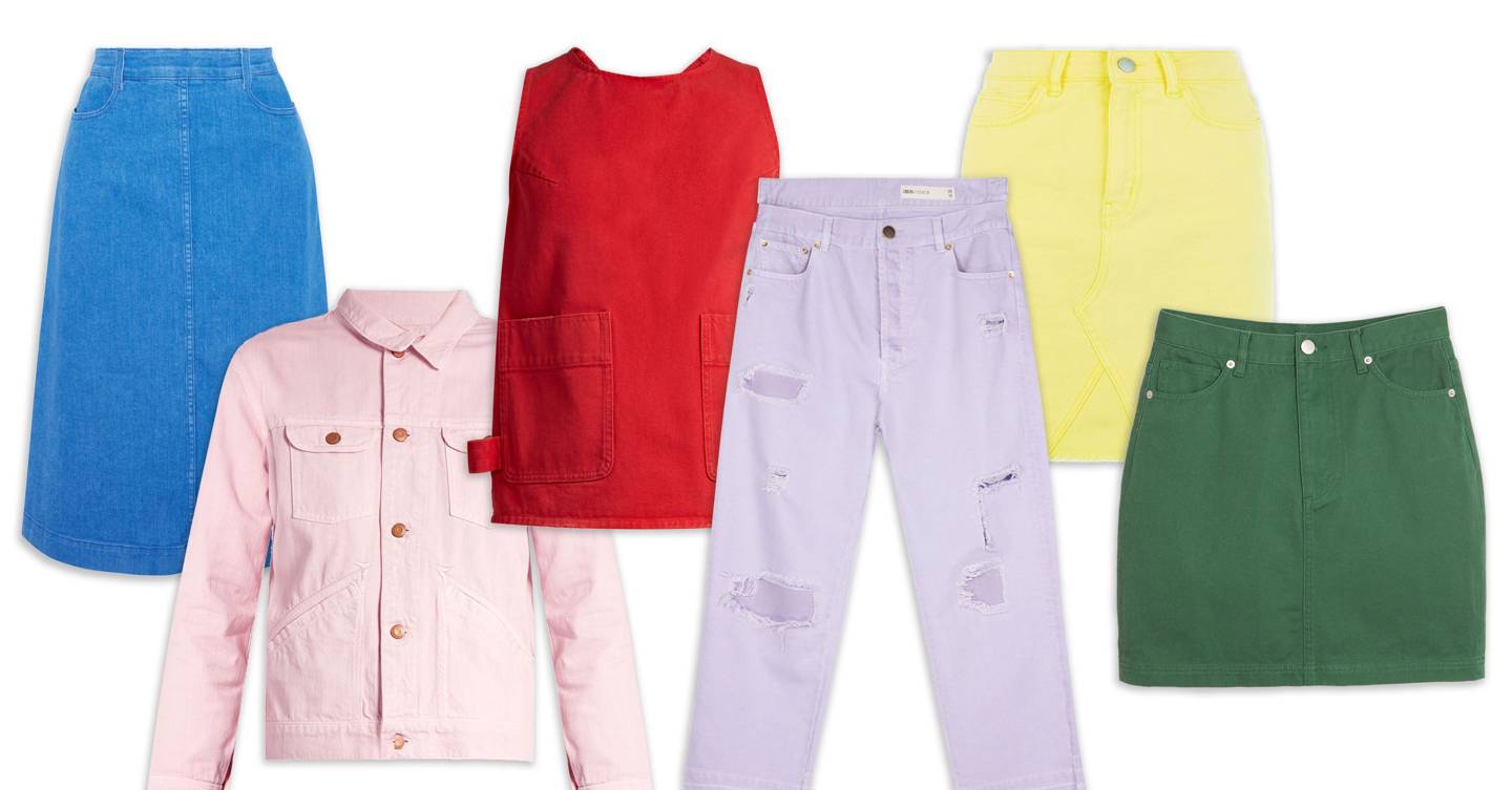 Coloured denim: Bright jeans, skirts, dresses & shorts | Glamour UK